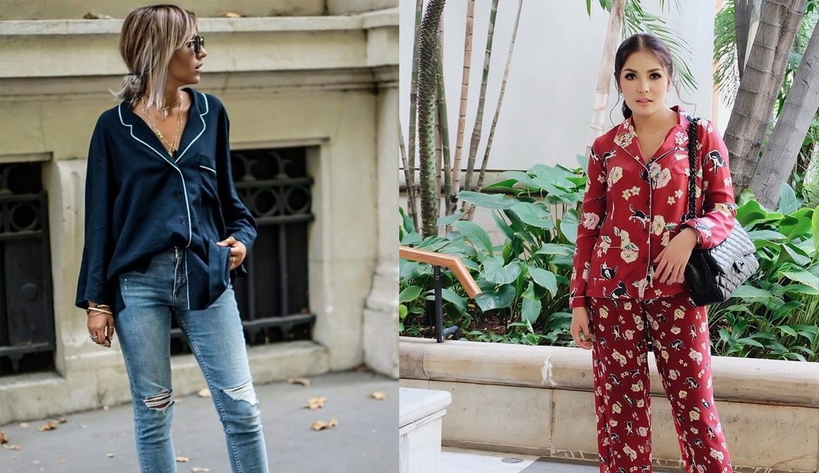 14 Inspirasi Busana Piyama 'Pajama Style' untuk Bepergian ke Luar Rumah ...