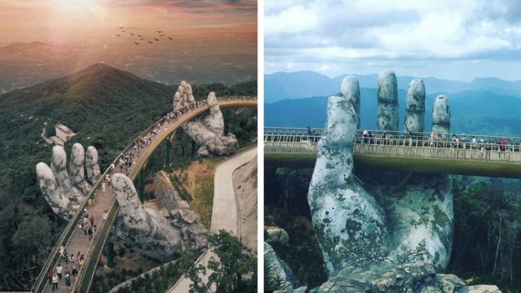 Indahnya Jembatan Emas dengan Tangan Dewa di Vietnam. Desainnya ...