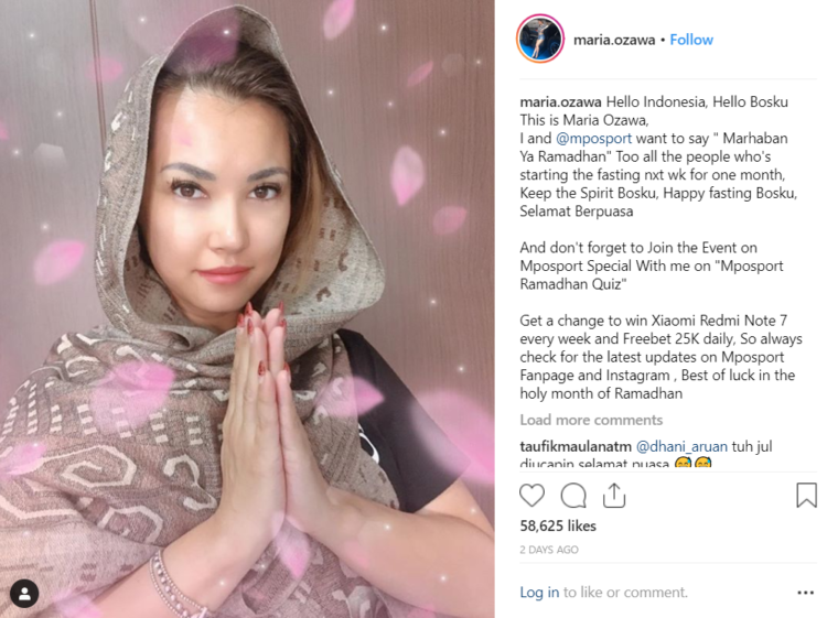 Sambut Bulan Ramadan, Maria Ozawa Ucapkan Selamat Berpuasa Buat Kaum Muslim Indonesia. Siap Bosque!