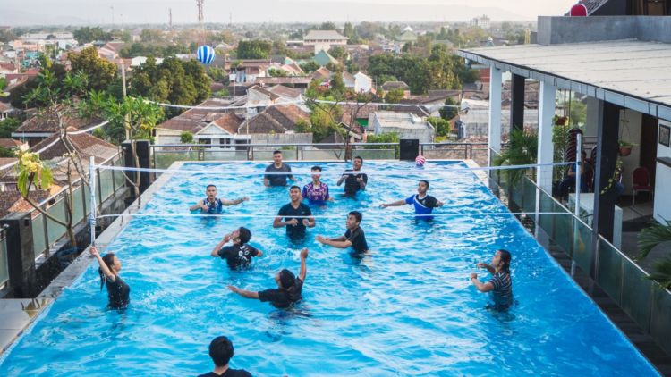 Turnamen Voli Air, Cara Unik Hotel Pandanaran Peringati "Haornas 2019"