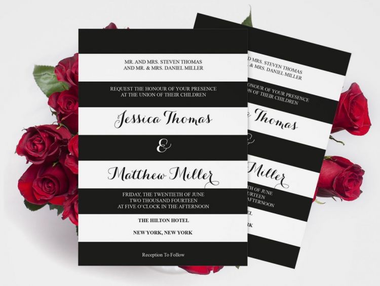 9 Ide Undangan Nuansa Hitam Putih yang Minimalis tapi Elegan Banget ...