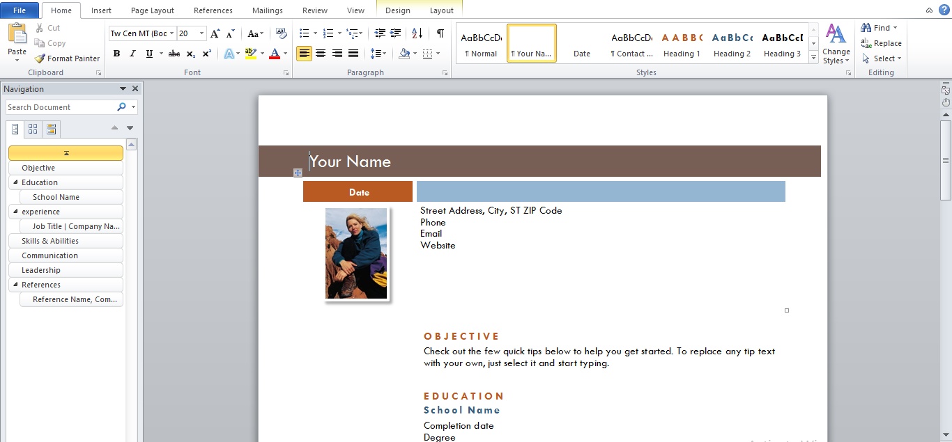 8 Langkah Simpel Bikin CV Pakai Template Microsoft Word. Desain ...