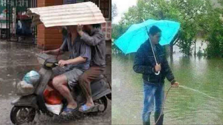 11 Potret Kocak Logika Bapak-Bapak Menghadapi Turunnya Hujan. Nggak ...
