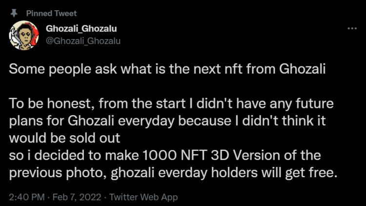 Sukses dengan Foto Selfie-nya, Ghozali Everyday Berencana Produksi NFT 3D
