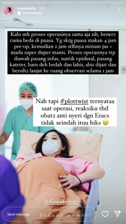 Cerita Tasya Kamila Melahirkan Anak Kedua dengan Metode ERACS, Alami Alergi dan Pemulihan Lambat