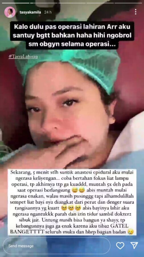 Cerita Tasya Kamila Melahirkan Anak Kedua dengan Metode ERACS, Alami Alergi dan Pemulihan Lambat